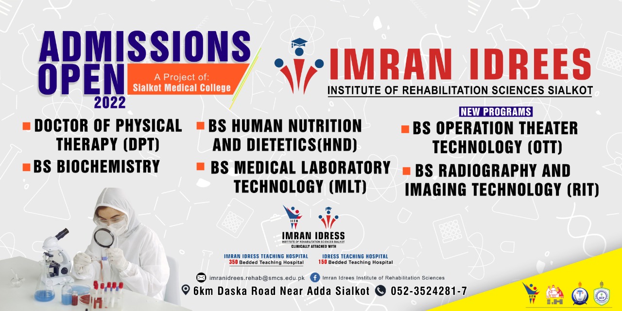 ADMISSION – Imran Idrees Institute of Rehabilitation Sciences
